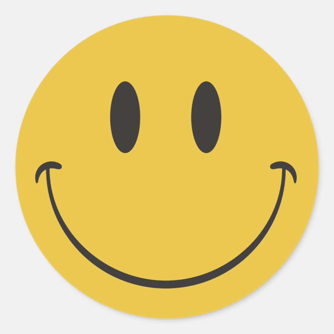 Super big smile happy face Emoji Classic Round Sticker | Zazzle