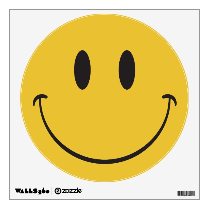 Super big smile happy face Emoji Wall Decal | Zazzle.com
