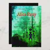 Super Cool Alien & UFO Party Invite | Zazzle