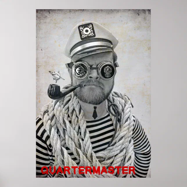 Super Cool Pirate Quartermaster Poster! Poster | Zazzle