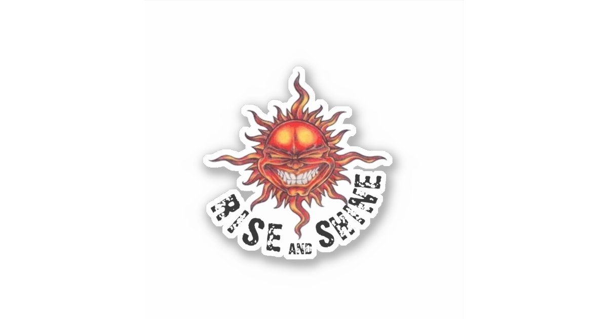 Super cool sun smile sticker | Zazzle