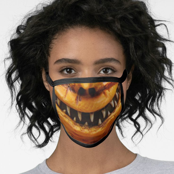 Super Creepy Pumpkin Smile Face Mask | Zazzle