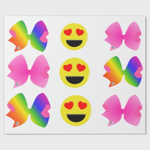 Super Cute Big Rainbow Bow Wrapping Paper | Zazzle