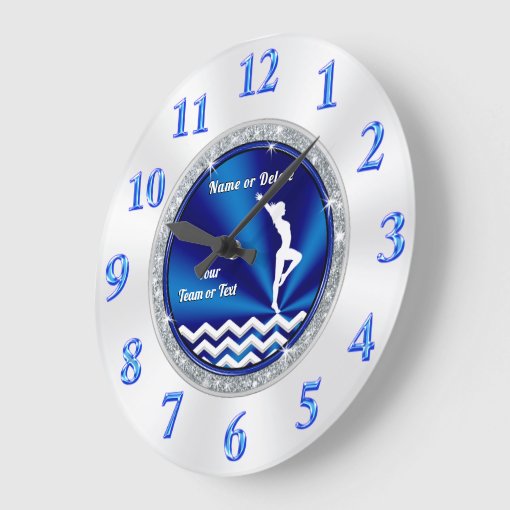 Super Cute Blue and White Gymnastics Clock | Zazzle