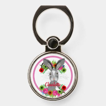 Super Cute Bunny Rabbit Whimsy Phone Ring Stand | Zazzle