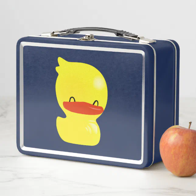 Super Cute Ducky Dark Blue Metal Lunch Box | Zazzle
