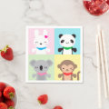 Super Cute Kawaii Animal Mascots Napkins | Zazzle