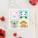 Super Cute Kawaii Animal Mascots Napkins | Zazzle