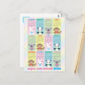 Super Cute Kawaii Animals 2026 Calendar Postcard | Zazzle