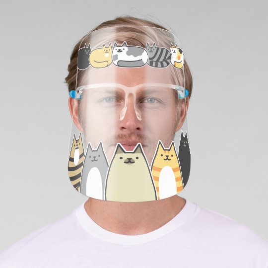 Super Cute Kawaii Cats Face Shield | Zazzle.com