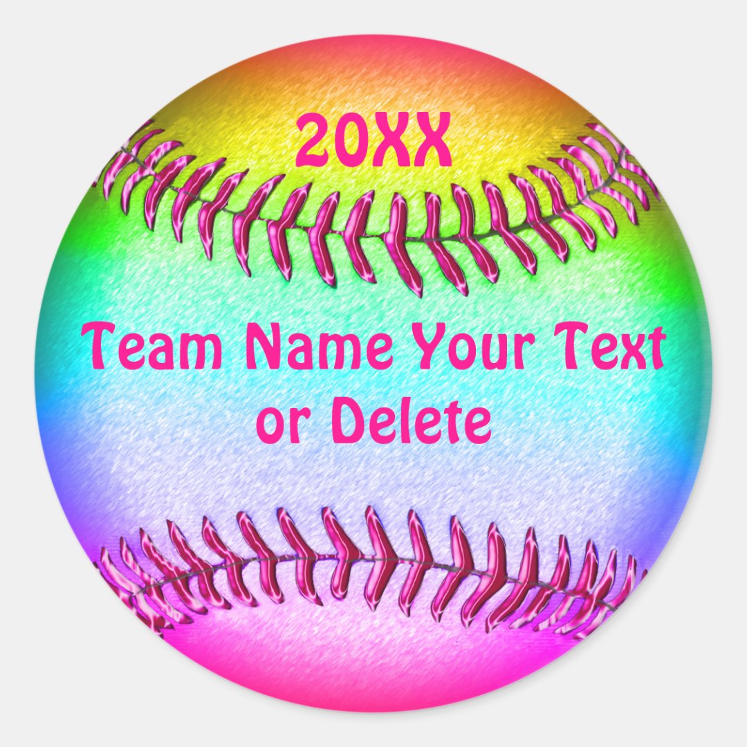 Super Cute Personalized Softball Stickers | Zazzle