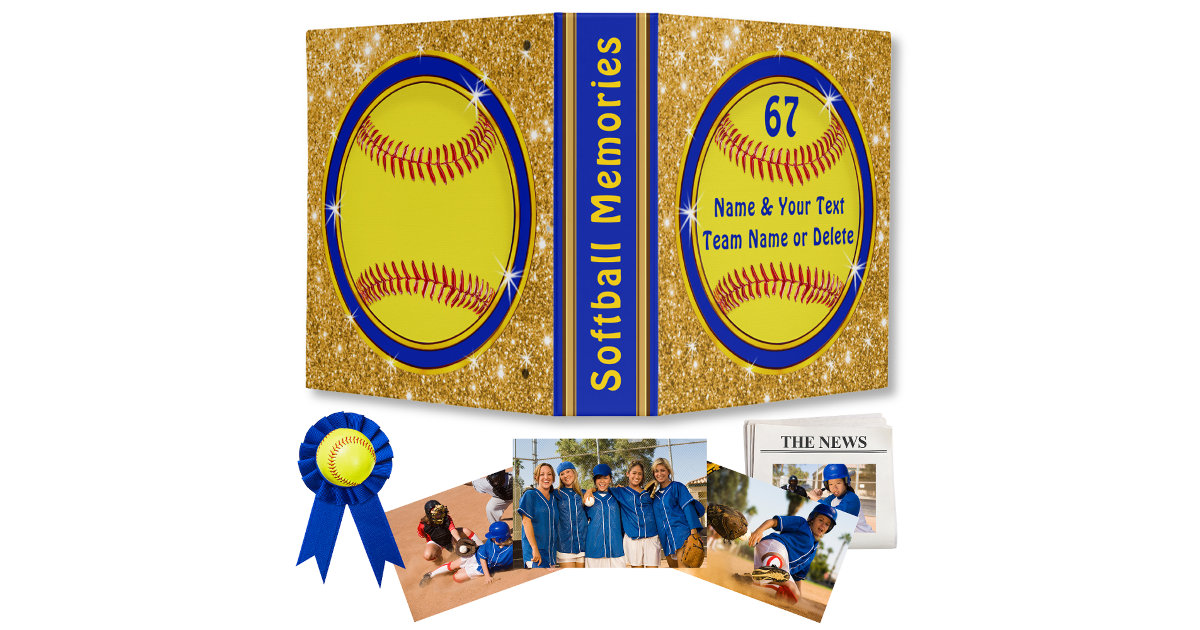 Super Cute Softball Scrapbook Softball Photo Album 3 Ring Binder | Zazzle
