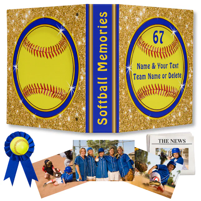 Super Cute Softball Scrapbook Softball Photo Album 3 Ring Binder | Zazzle