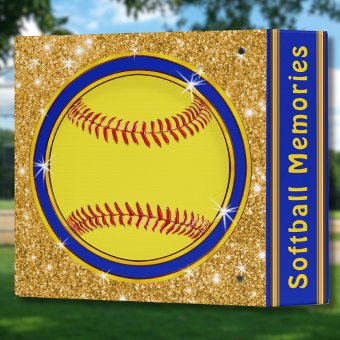 Super Cute Softball Scrapbook Softball Photo Album 3 Ring Binder | Zazzle