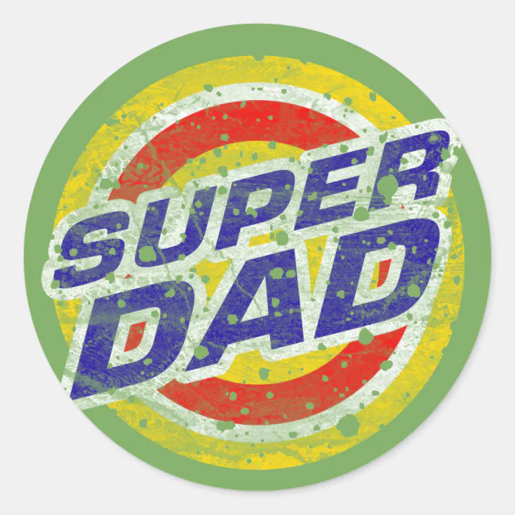 Super Dad Classic Round Sticker | Zazzle