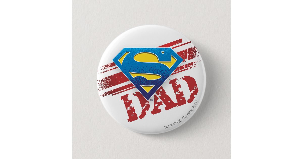 Super Dad Stripes Pinback Button | Zazzle