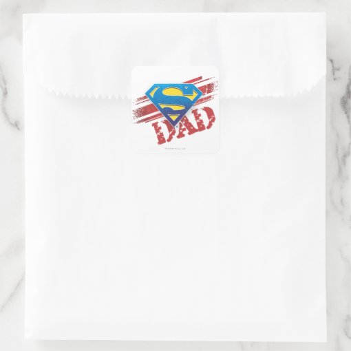 Super Dad Stripes Square Sticker | Zazzle