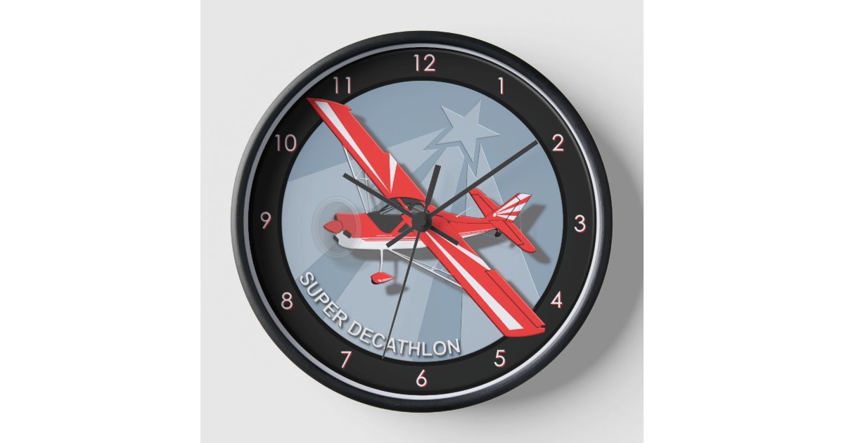 Super Decathlon Aerobatic Airplane Wall Clock | Zazzle