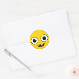 Super Happy Face Classic Round Sticker | Zazzle