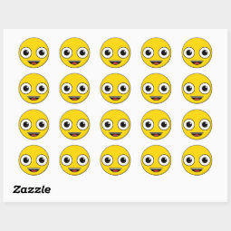Super Happy Face Classic Round Sticker | Zazzle