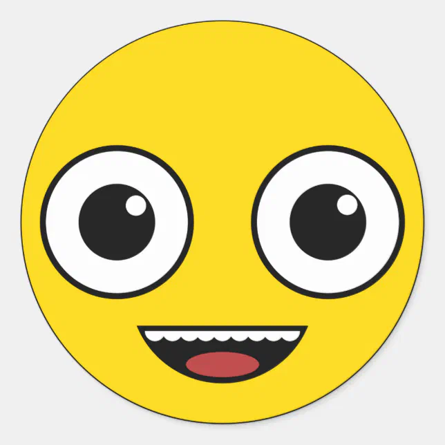 Super Happy Face Classic Round Sticker | Zazzle