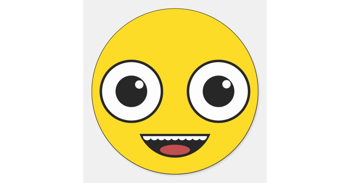 Super Happy Face Classic Round Sticker | Zazzle