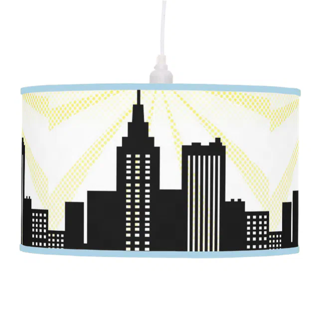 Super Hero Boys Bedroom Comic Book Lighting Decor Pendant Lamp | Zazzle