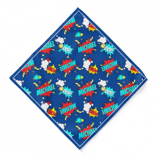 Super Hero Comic Book (Personalized!) Blue Bandana | Zazzle