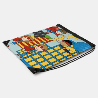 Super Hero Kids Drawstring Backpack Bag | Zazzle