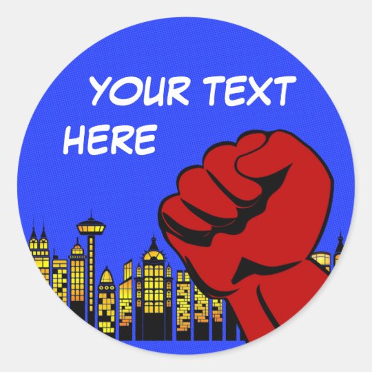 Super Hero round sticker - birthday party boy | Zazzle.com