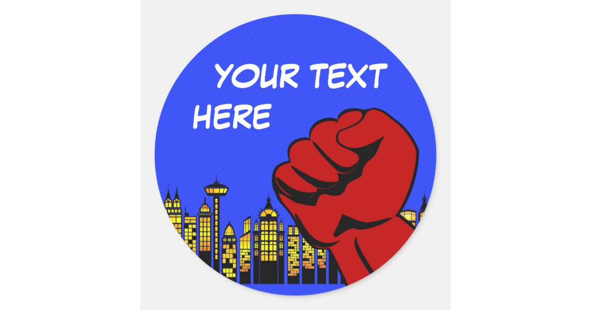 Super Hero round sticker - birthday party boy | Zazzle