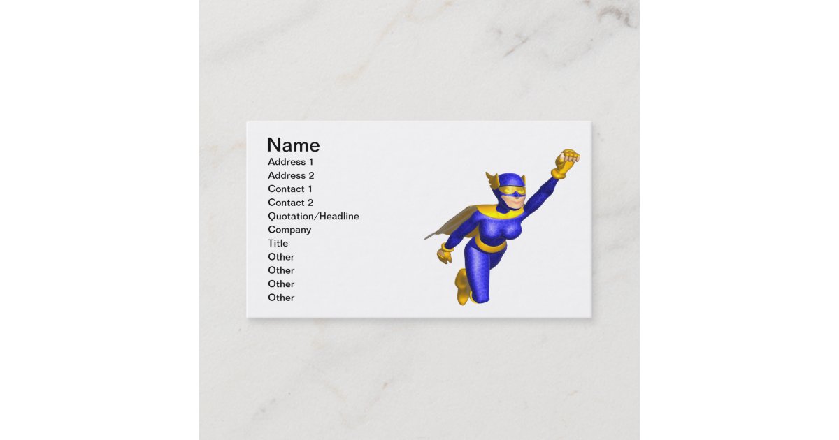 Super Hero Woman Business Card | Zazzle