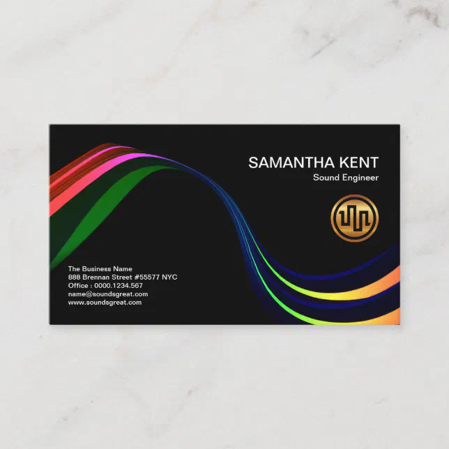 Super Illuminating Simple Colorful Sound Wave Business Card | Zazzle