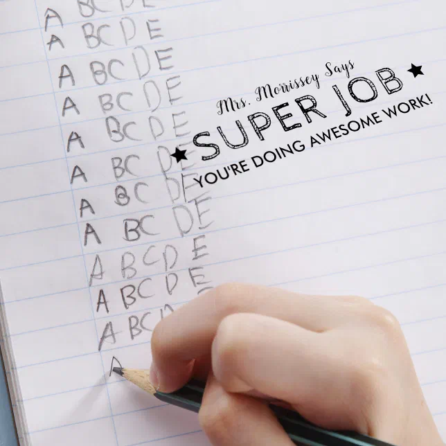 Super Job Awesome Work Personalized Teachers Self-inking Stamp | Zazzle
