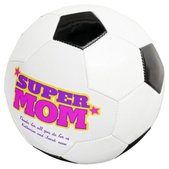 Super Mom custom message pink purple yellow ball | Zazzle.com
