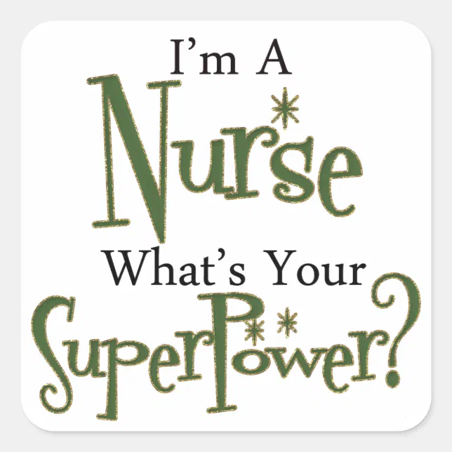 Super Nurse Square Sticker | Zazzle