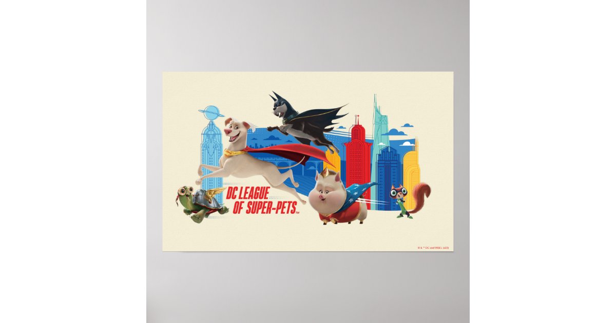 Super-Pets Patrolling Metropolis Poster | Zazzle