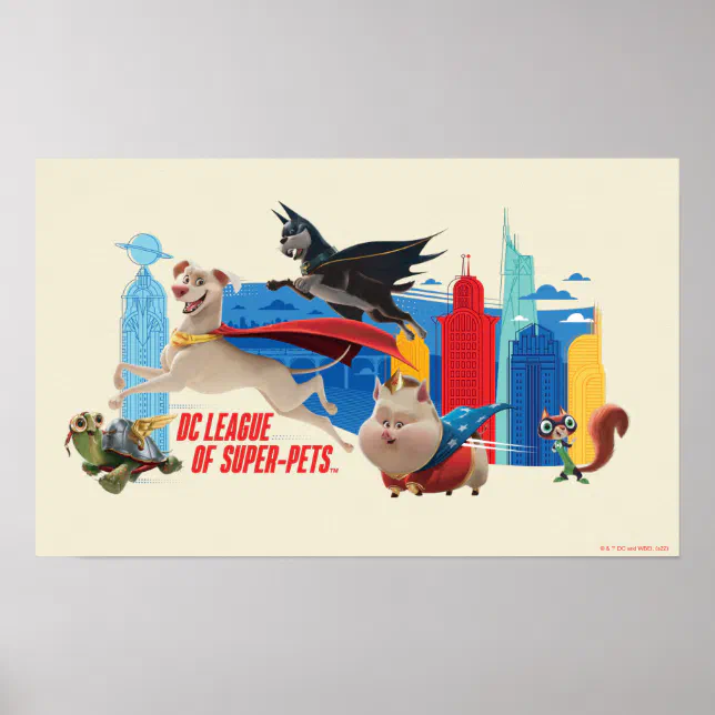 Super-Pets Patrolling Metropolis Poster | Zazzle