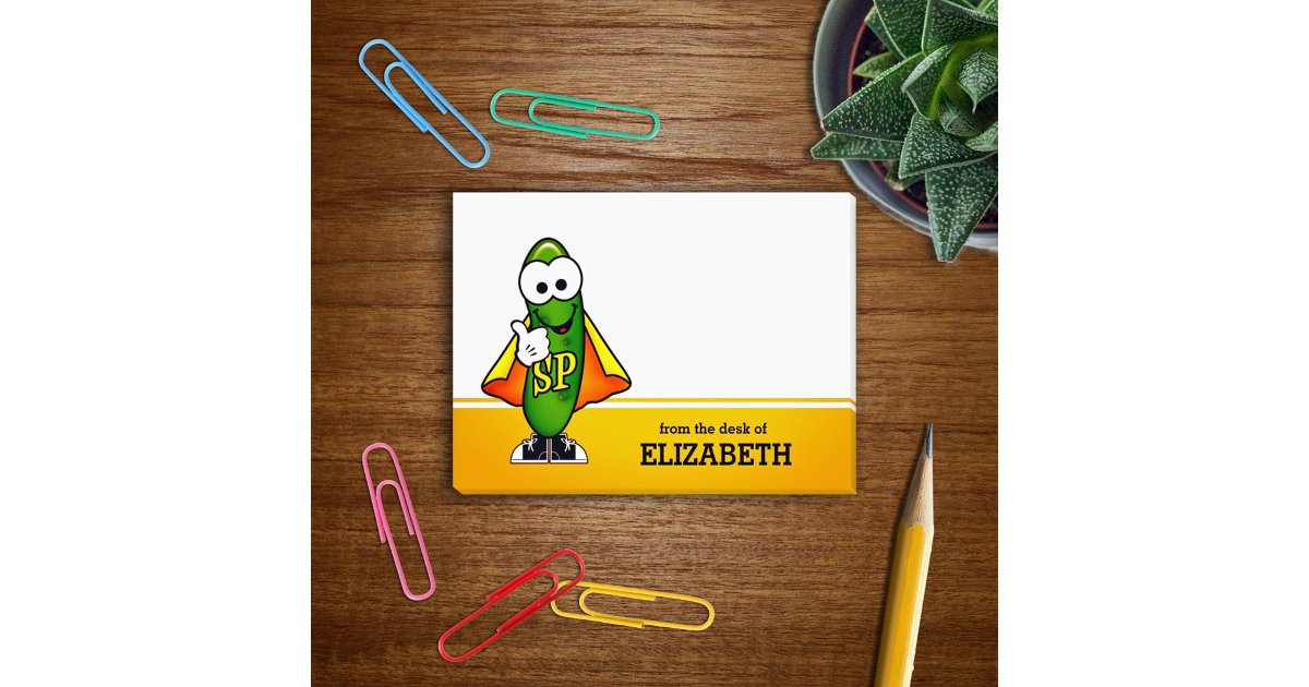 Super Pickle Personalized Post-it Notes | Zazzle