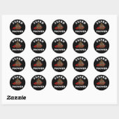 Super Poower Funny Super Hero Poop Pun Dark BG Classic Round Sticker ...