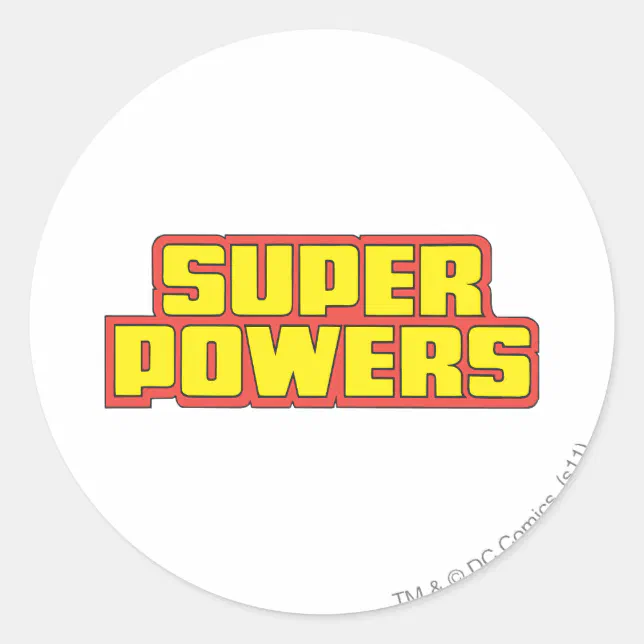 Super Powers™ Logo Yellow Classic Round Sticker | Zazzle