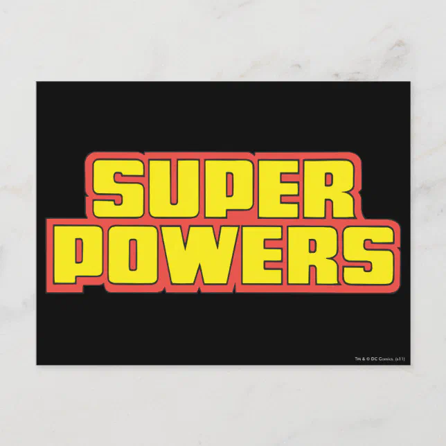 Super Powers™ Logo Yellow Postcard | Zazzle