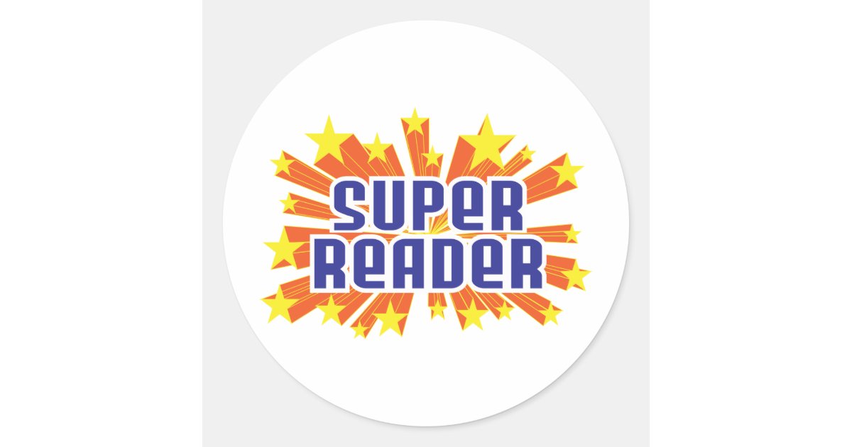 Super Reader Classic Round Sticker | Zazzle