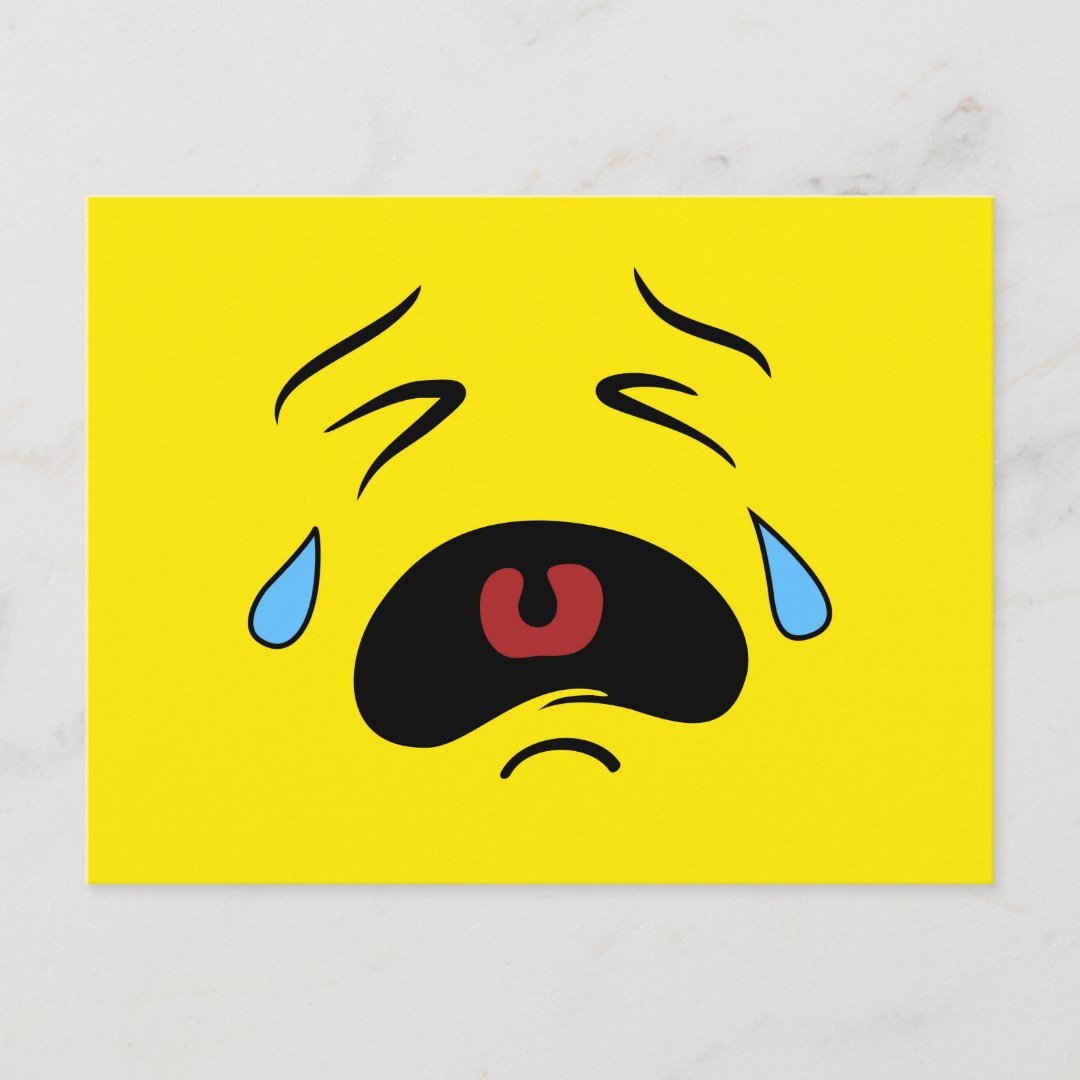 Super Sad Crying Face Emoji Postcard | Zazzle