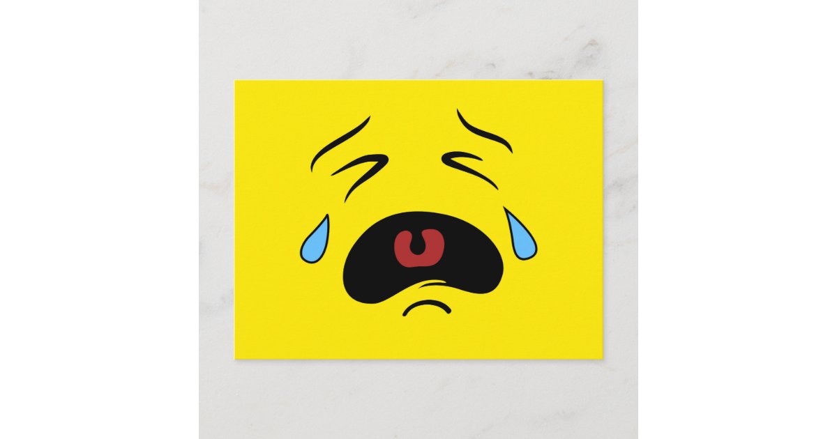 Super Sad Crying Face Emoji Postcard | Zazzle