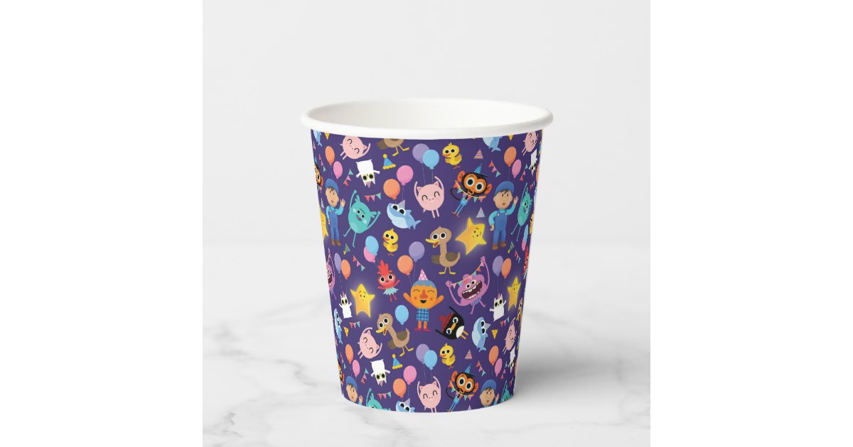 Super Simple Characters Birthday Pattern Paper Cups | Zazzle