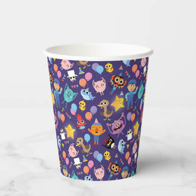 Super Simple Characters Birthday Pattern Paper Cups | Zazzle