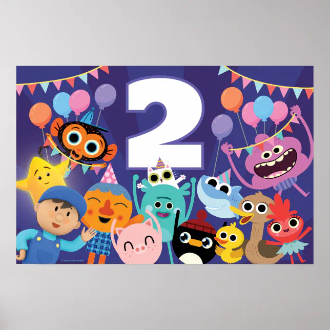 Super Simple Characters Festive Birthday Poster | Zazzle