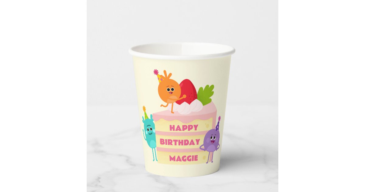 Super Simple | Nums Space Birthday Cake Paper Cups | Zazzle