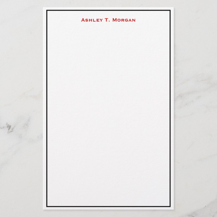 Super Simplicity Black Red White DIY Frame Stationery | Zazzle